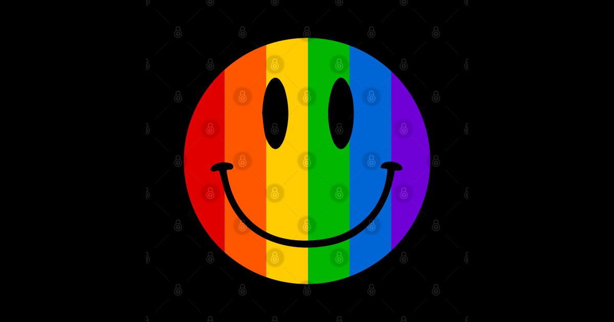 Rainbow Smiley Face - Pride Rainbow - Sticker | TeePublic