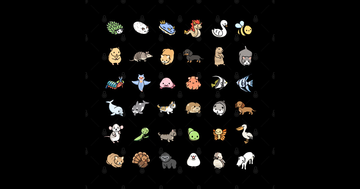Mega Cute Animals #5 - Animals - Sticker | TeePublic