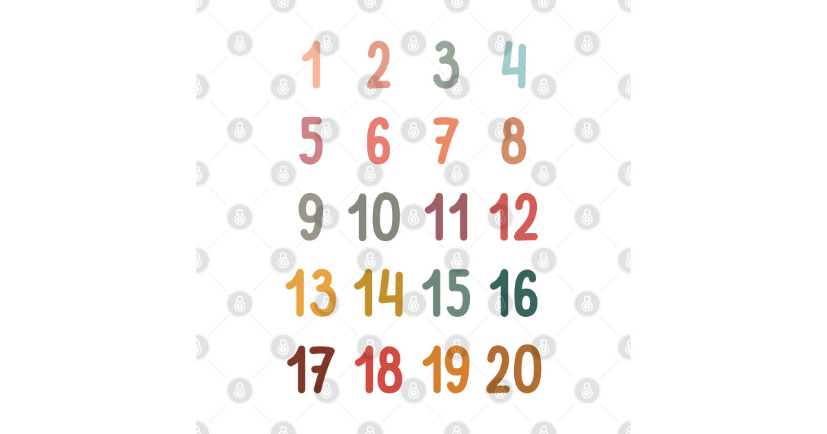 Numbers in Soft Boho Rainbow Colors for Kids - Numbers - T-Shirt ...