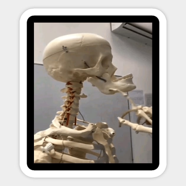 mewing meme looksmax skeleton funny - Meme - Sticker | TeePublic