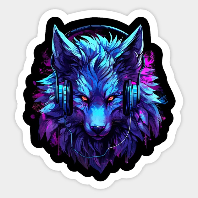 Gamer Wolf - Wolf - Sticker | TeePublic