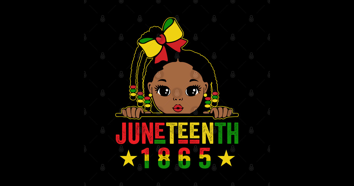 Vintage Juneteenth Celebrating 1865 Cute Black Girls Kids - Juneteenth ...