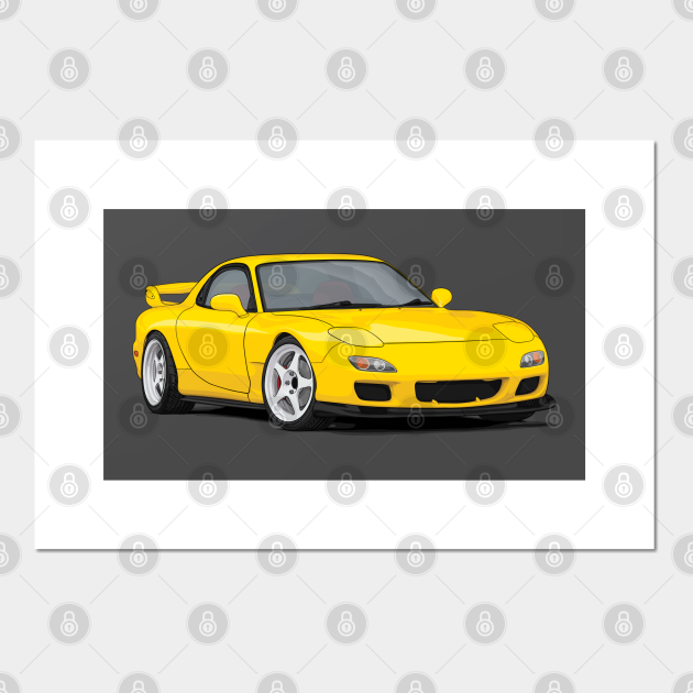 RX-7 Fd3s Illustration yellow - Rx7 - Posters and Art Prints | TeePublic