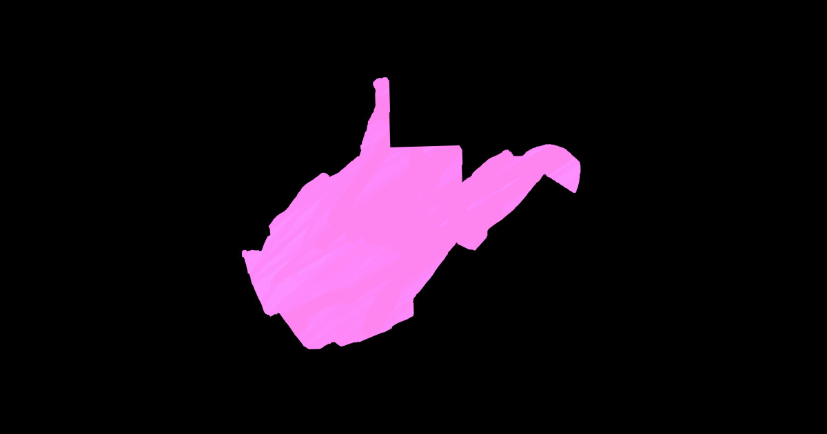 Pink West Virginia Outline - Pink West Virginia Outline - Sticker ...