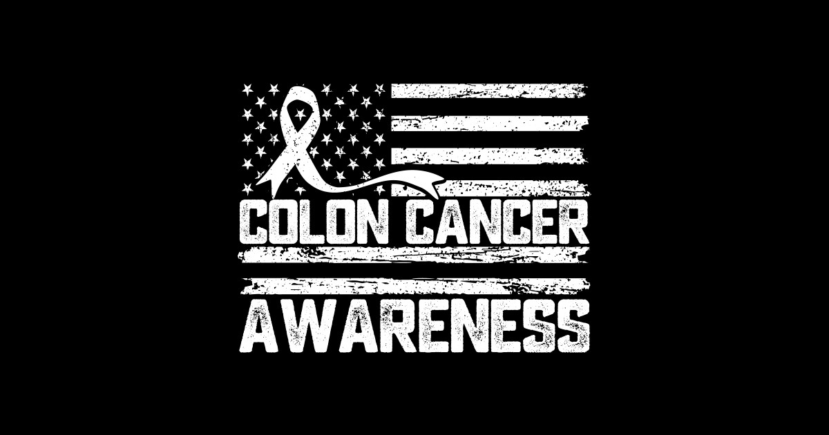 Colon Cancer Awareness Month American Flag - Colon Cancer Awareness ...