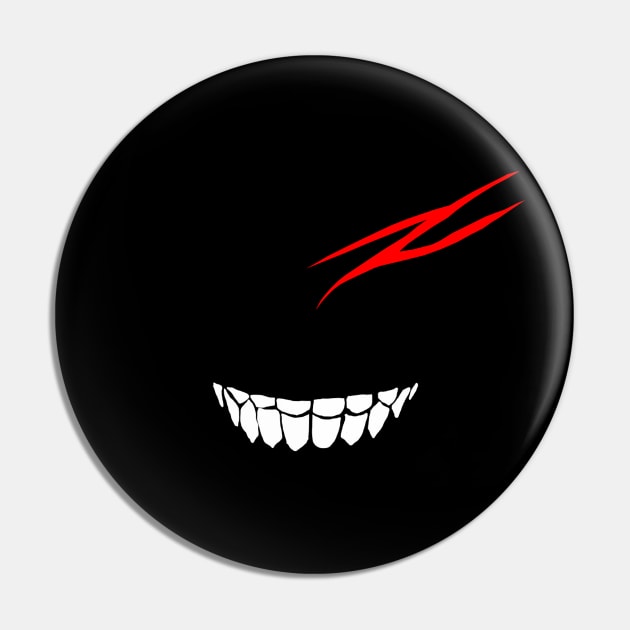 Gatsu Demon Armor Smile - Demon Armor - Pin | TeePublic