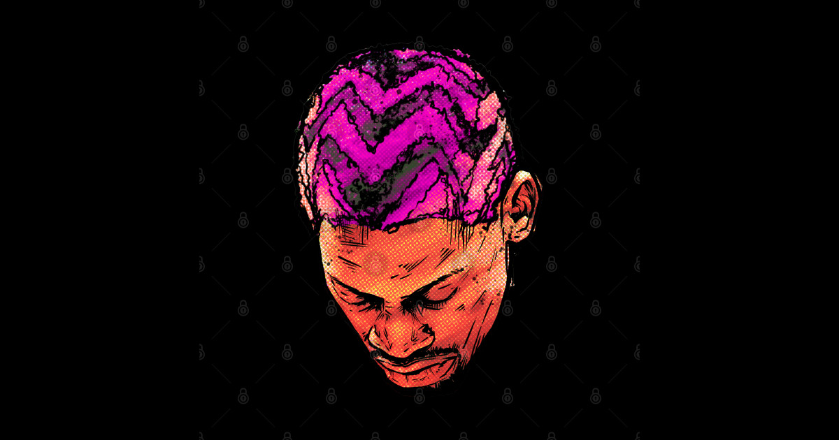 Dennis Rodman Comic Head - Dennis Rodman - Magnet | TeePublic