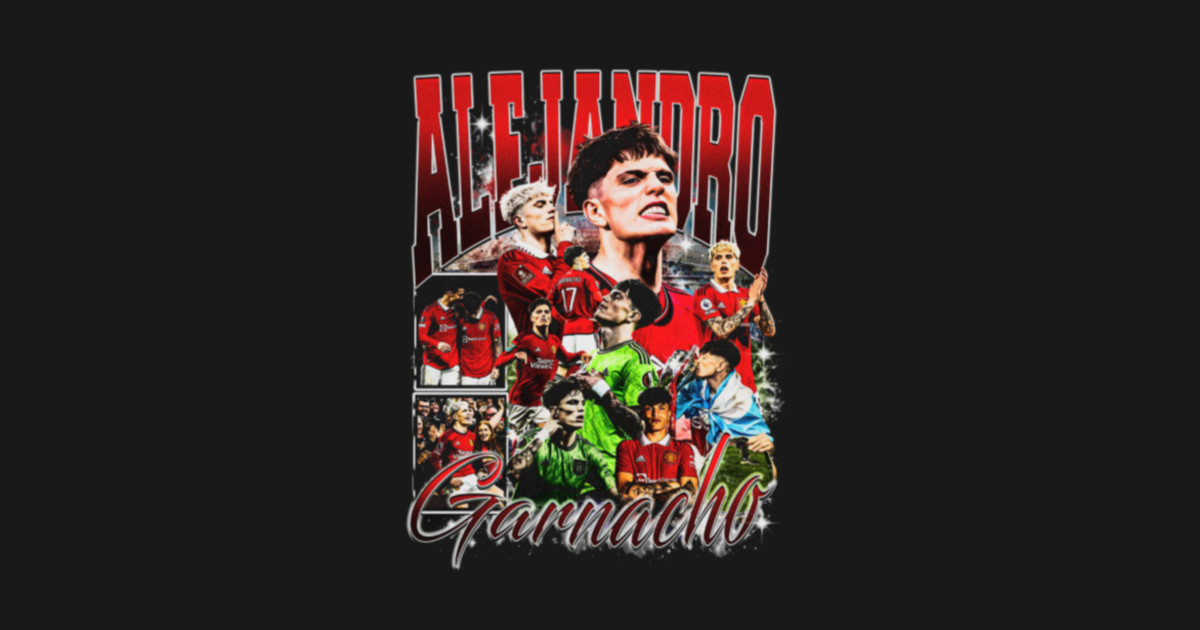 Alejandro Garnacho Retro Bootleg - Alejandro Garnacho - T-Shirt | TeePublic