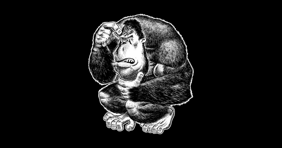 The Thinker - Gorrilla - Sticker | TeePublic