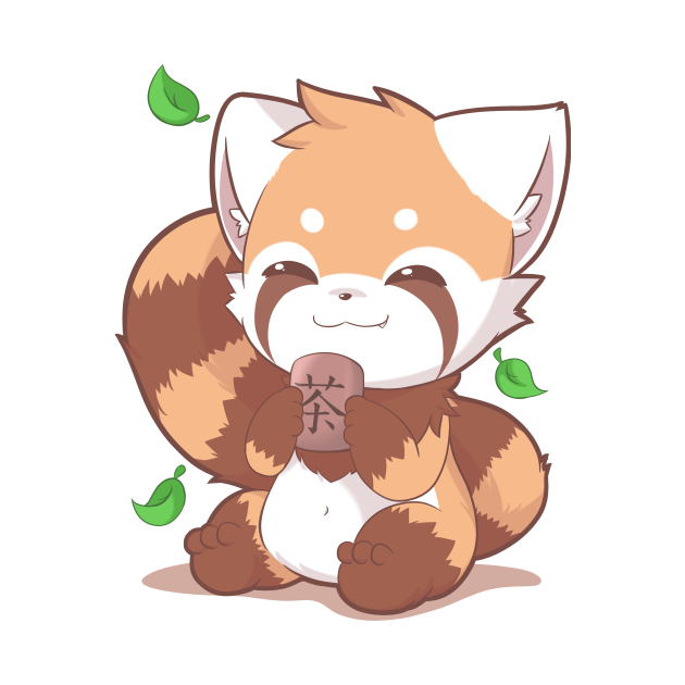 Cute chibi red panda fox - Fox - Pin | TeePublic