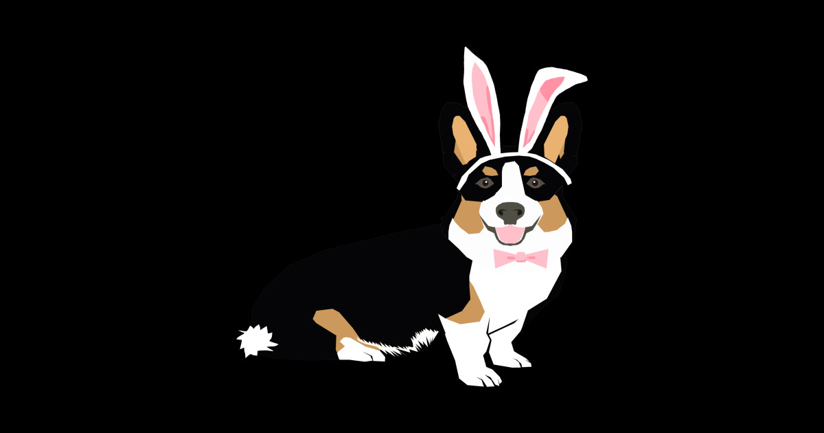 Tri Corgi Easter Bunny - Corgi - Sticker | TeePublic