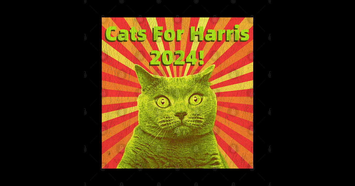 Cats For Harris 2024 // Vintage - Cats For Harris 2024 - Sticker ...
