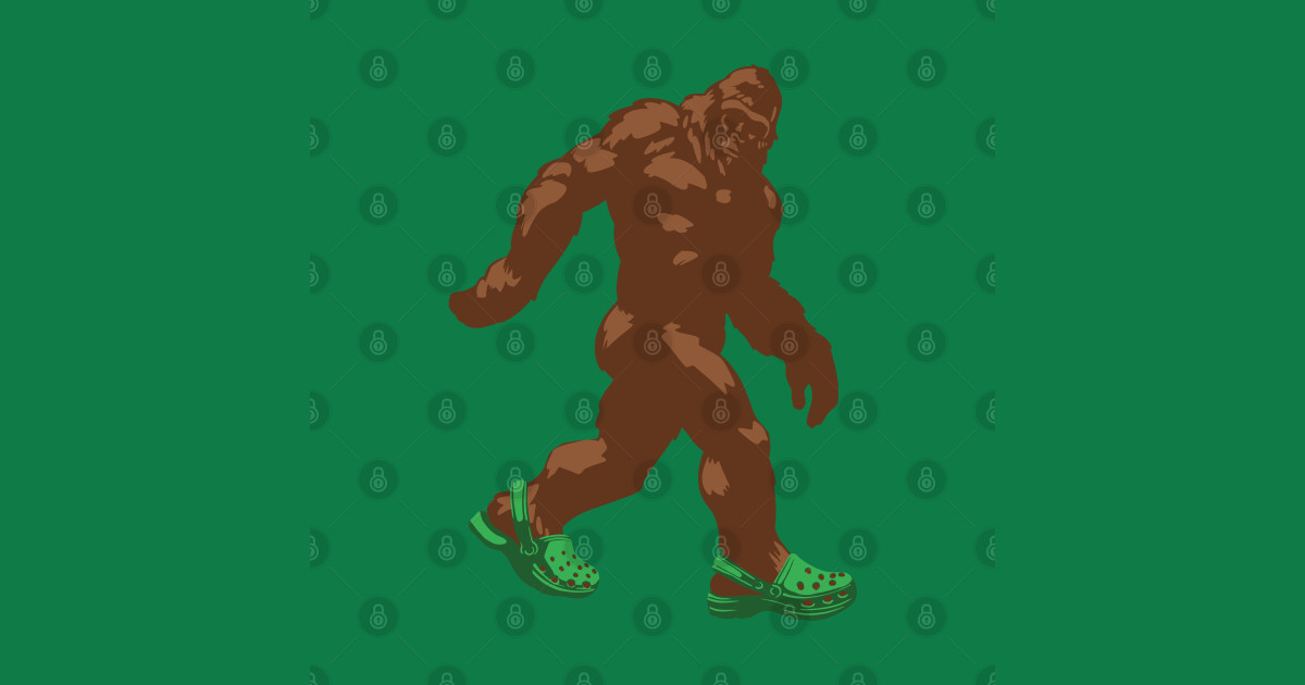 Bigfoot Wearing Crocs - Bigfoot - T-Shirt | TeePublic