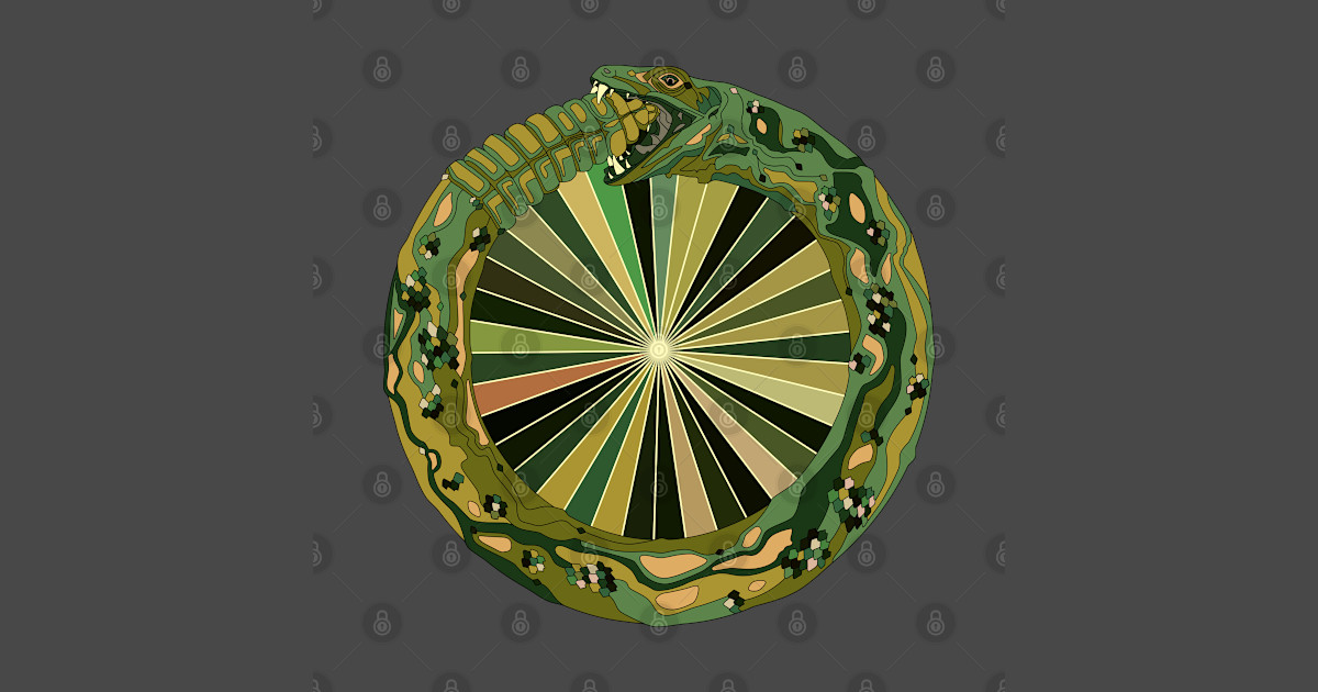 Ouroboros with rays in green! - Ouroboros - T-Shirt | TeePublic