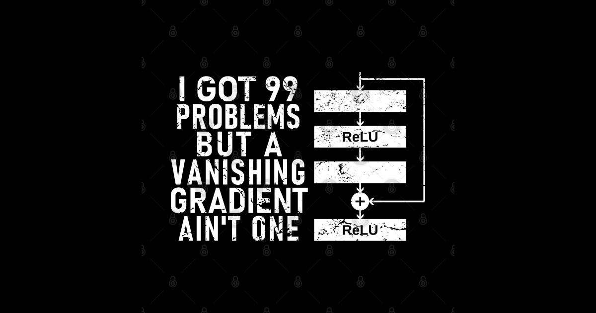 Vanishing Gradient, AI, ResNet Block, ReLU - Resnet - Sticker | TeePublic