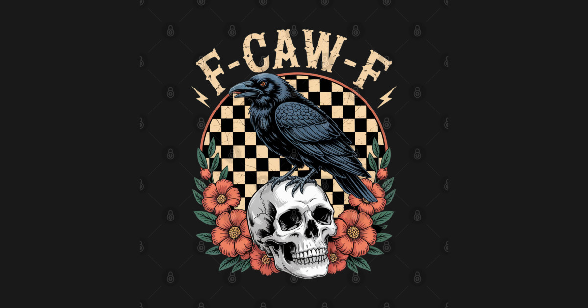 Halloween F Caw F Black Raven Bird F-Caw-F Crow Checkered - Halloween F ...