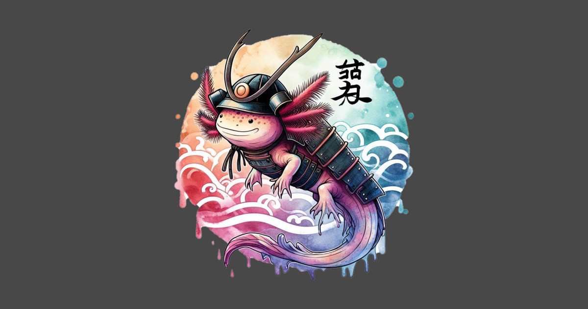 Axolotl Samurai - Axolotl Funny - T-Shirt | TeePublic