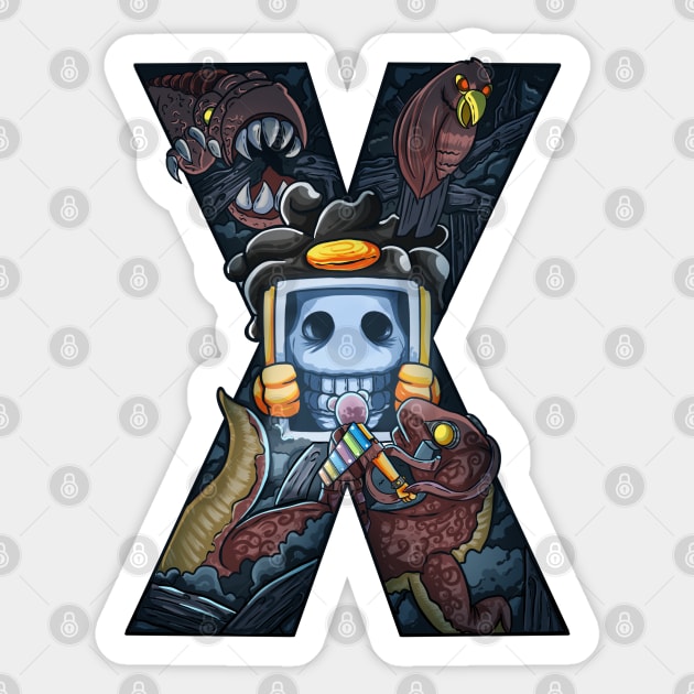 Letter X doodle art - Letter X - Sticker | TeePublic