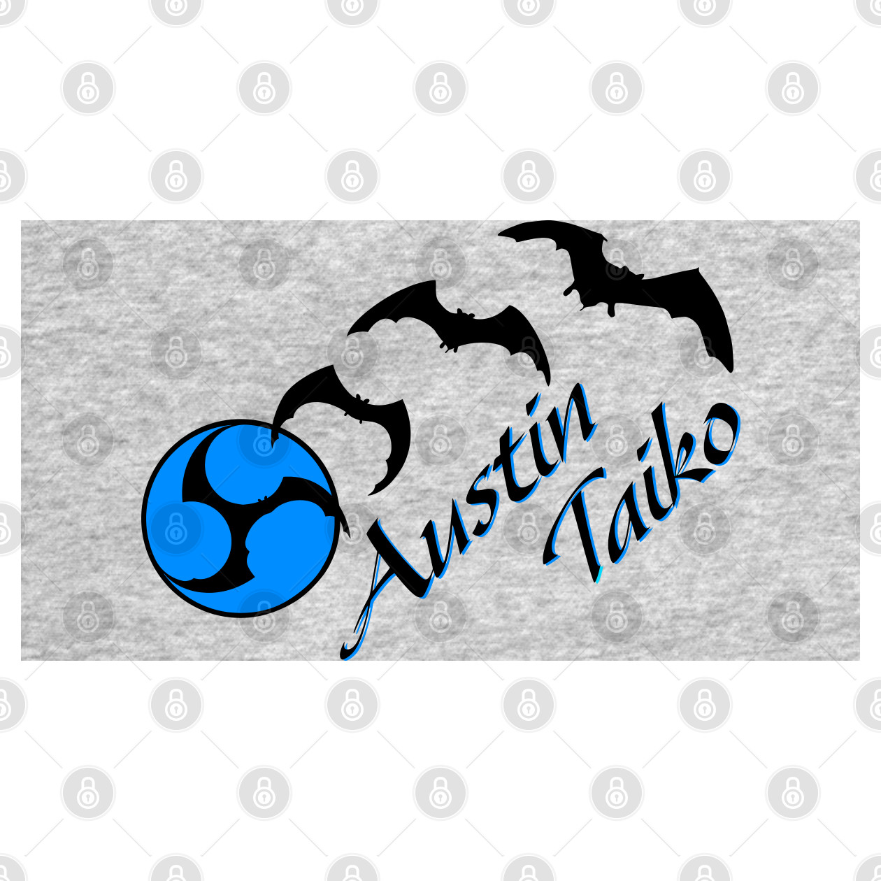 AT Bat Mitsudomoe black blue - Austin Taiko - T-Shirt | TeePublic
