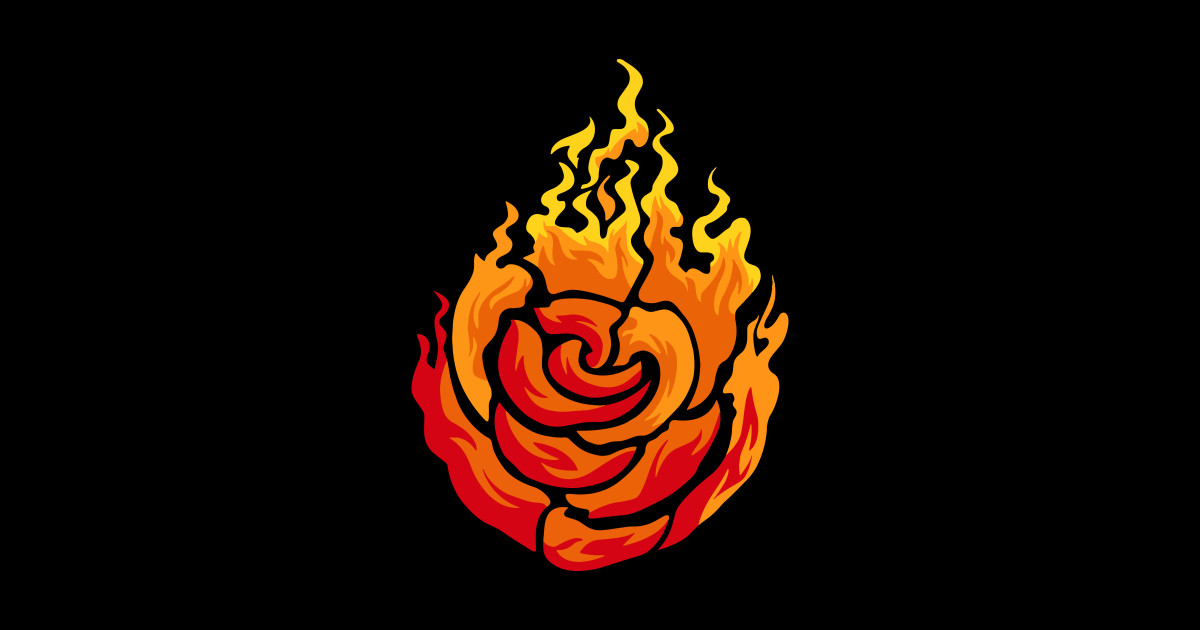 Flame Rose Fire Flower - Fire Flower - Sticker | TeePublic