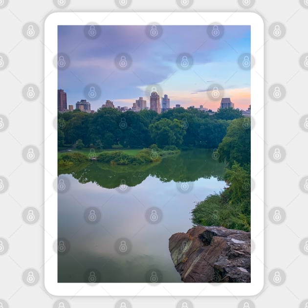 Central Park Manhattan Sunset NYC - Central Park - Sticker | TeePublic