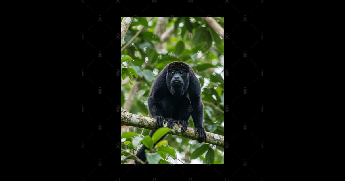 Black Howler Monkey in the Wild - Black Howler Monkey - Sticker | TeePublic