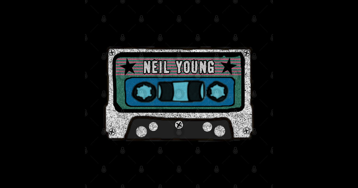 neil young cassette - Neil Young - Sticker | TeePublic