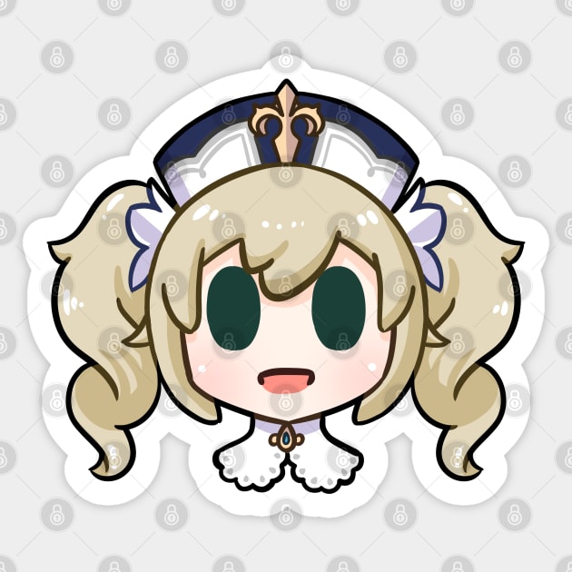Genshin Impact Barbara chibi head - Barbara Genshin Impact - Sticker ...