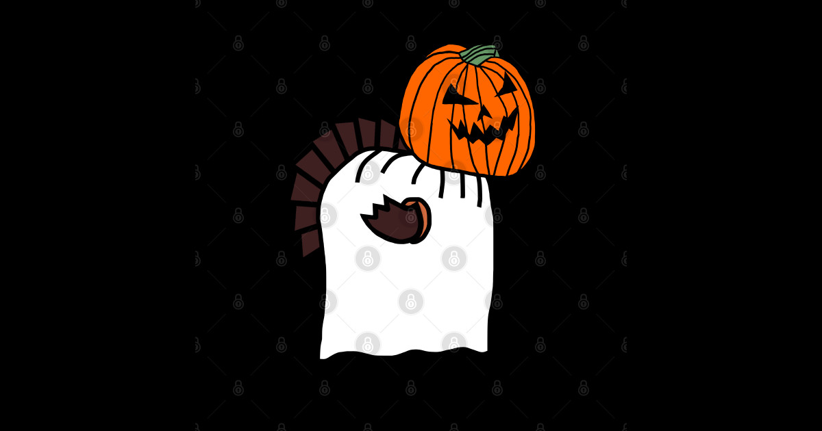 Thanksgiving Turkey in Halloween Horror Pumpkin Ghost Costume ...