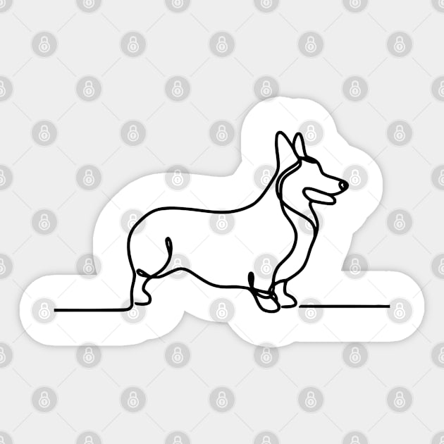Corgi Line Drawing - Corgi - Sticker | TeePublic
