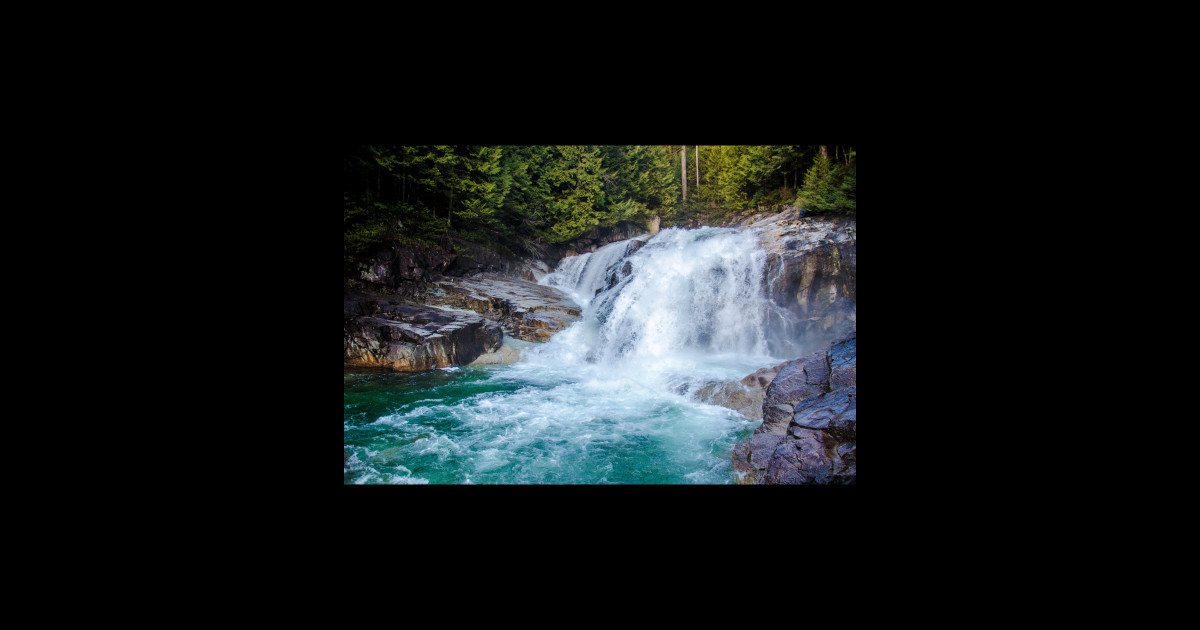 Winter Waterfall Into A Glacial Pool - Landscape - Sticker | TeePublic