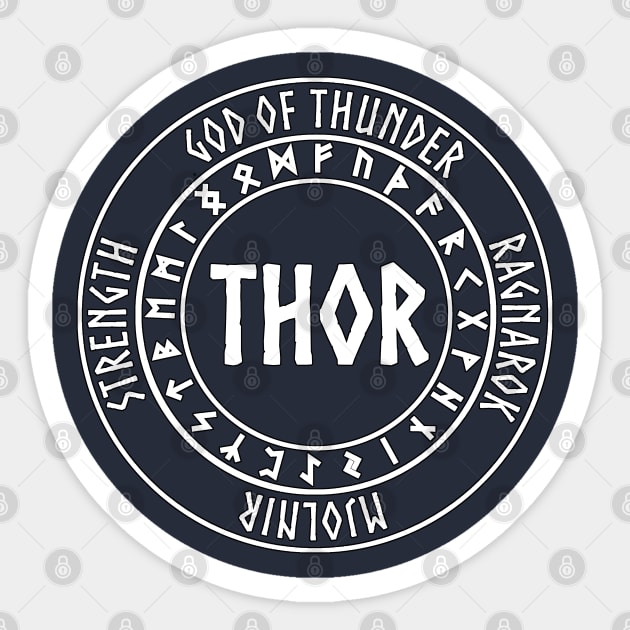Thor Norse God with Runes God of Thunder - Thor - Sticker | TeePublic