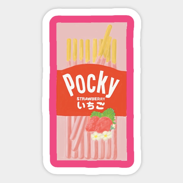 Strawberry flavor pocky - Pocky - Sticker | TeePublic