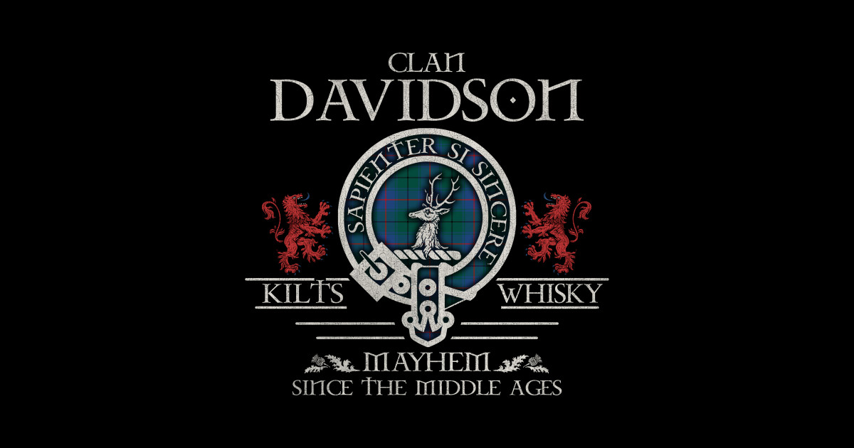 Clan Davidson Half tartan crest family reunion Highland Games ...