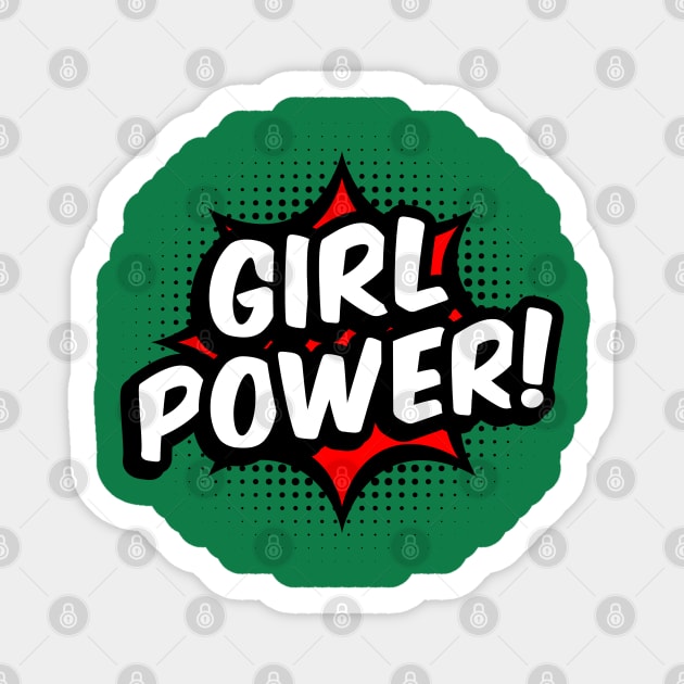 Girl Power! - Red comic style - B - Girl Power Feminism - Sticker ...