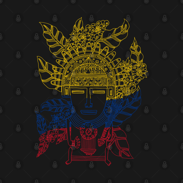 MUISCA CHIBCHA COLOMBIA COFFEE PLANT NATIONAL FLAG - linework ...