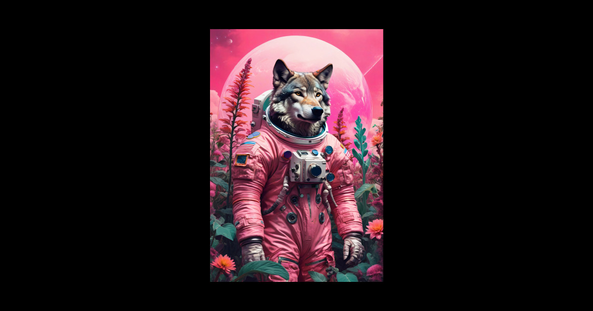 AstroWolf in Alien Jungle - Wolf - Sticker | TeePublic