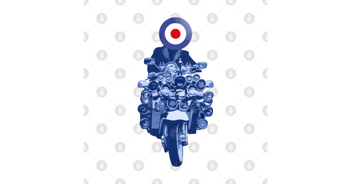 Mod Head Blue Version - Mod Scooter - T-Shirt | TeePublic