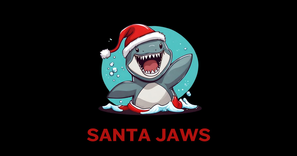 Santa Jaws | Santa Claus Pun - Santa Claus - Sticker | TeePublic