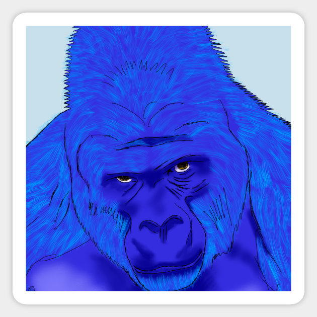Blue Gorilla - Gorilla - Sticker | TeePublic