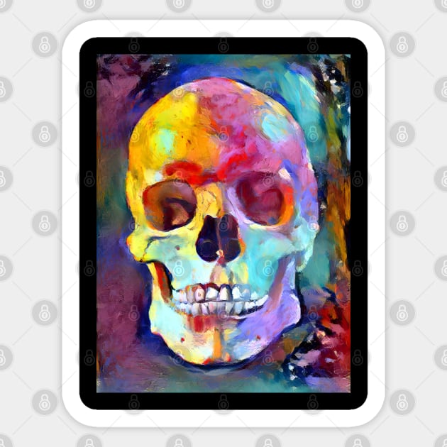 The skull of an artist, skull art - Skull Art - Sticker | TeePublic
