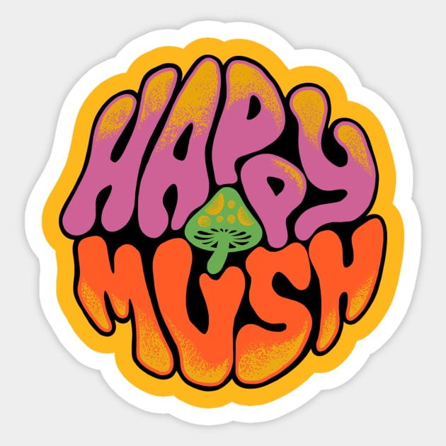 Happy Mush Logo - Logo - Sticker | TeePublic
