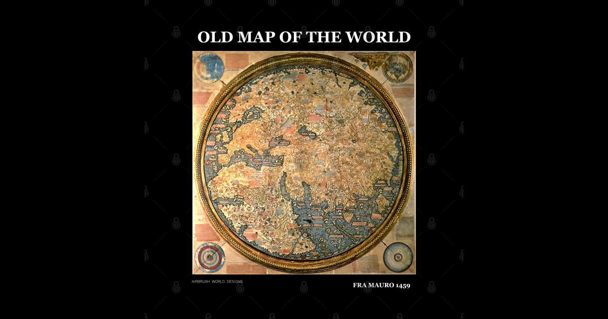 Old Map Of The World Fra Mauro 1459 - World Map - Magnet | TeePublic