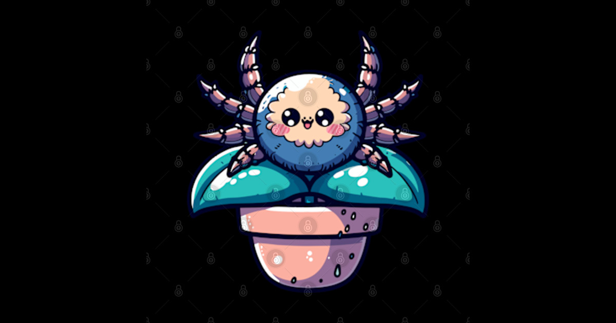 Cute Spider as plant in kawaii/anime and cartoon style - Spiders ...