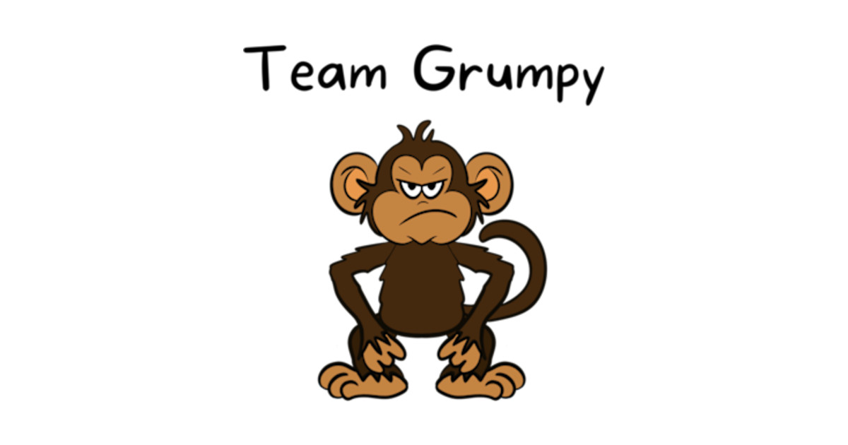 Team Grumpy - Monkey Cartoon Drawing - Monkey - T-Shirt | TeePublic