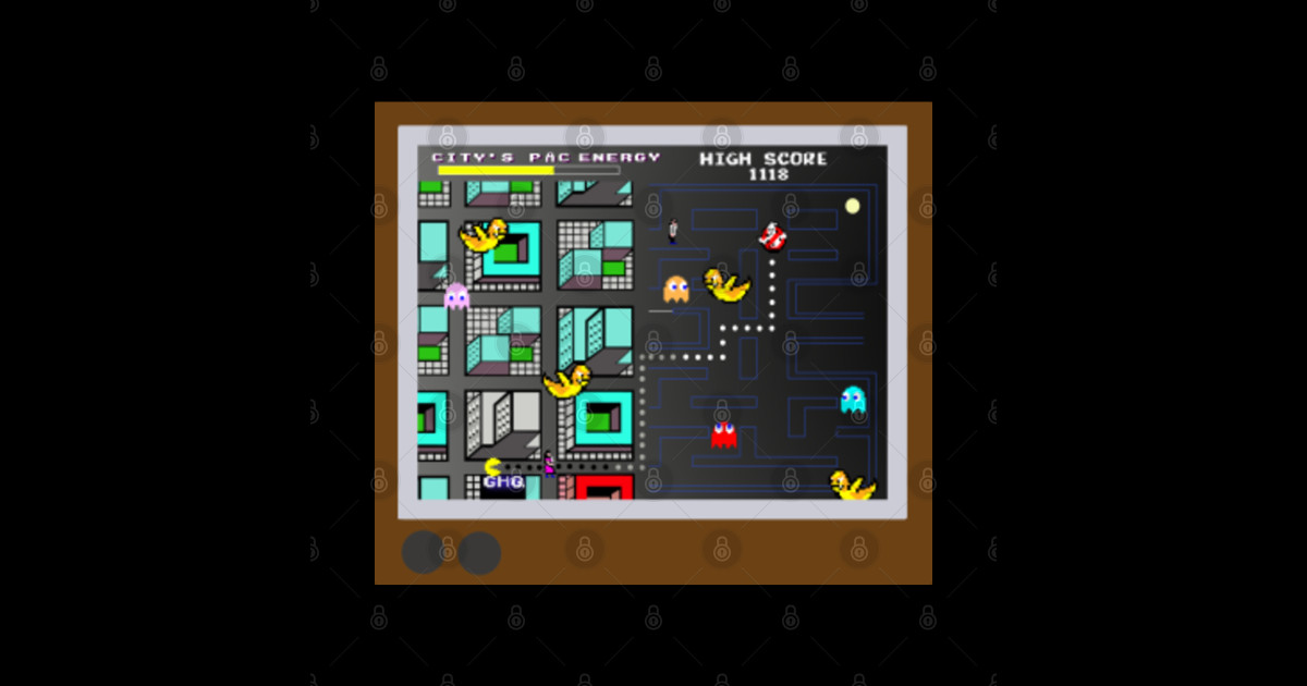 Ghostbusters / Pacman Retro Game Crossover - Ghostbusters - Sticker ...