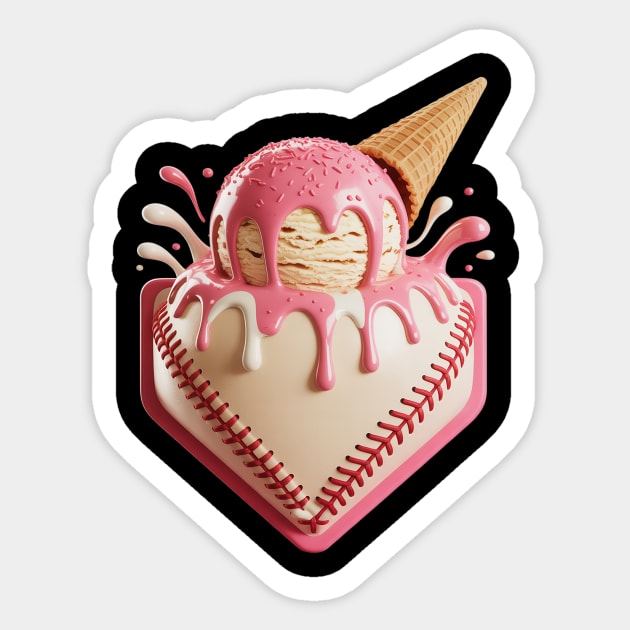 Baseball Home Plate Drip Donut Ice Cream Drip Flag American - Baseball ...