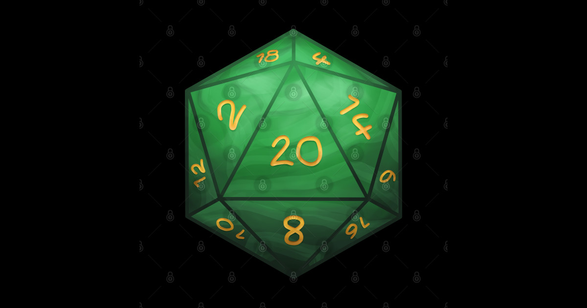 D20 Dice Green - D20 Dice - Sticker | TeePublic