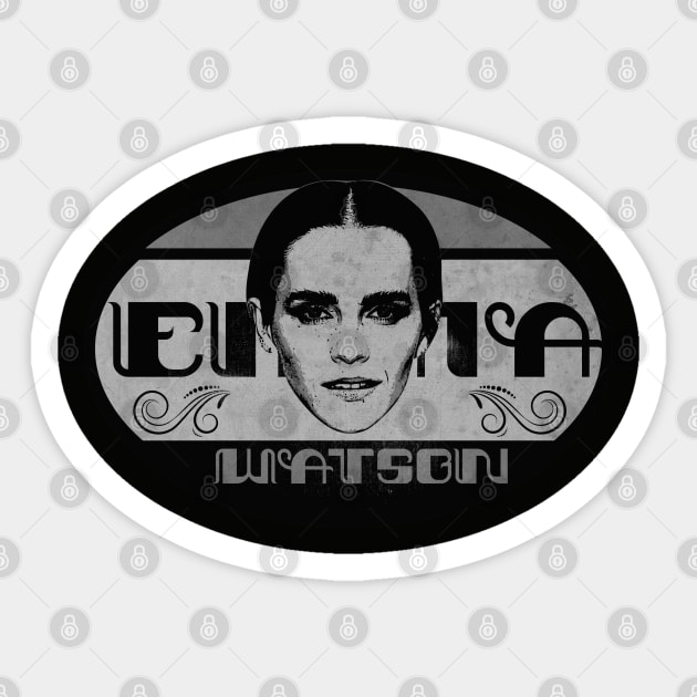 Vintage Emma BW - Emma Watson - Sticker | TeePublic