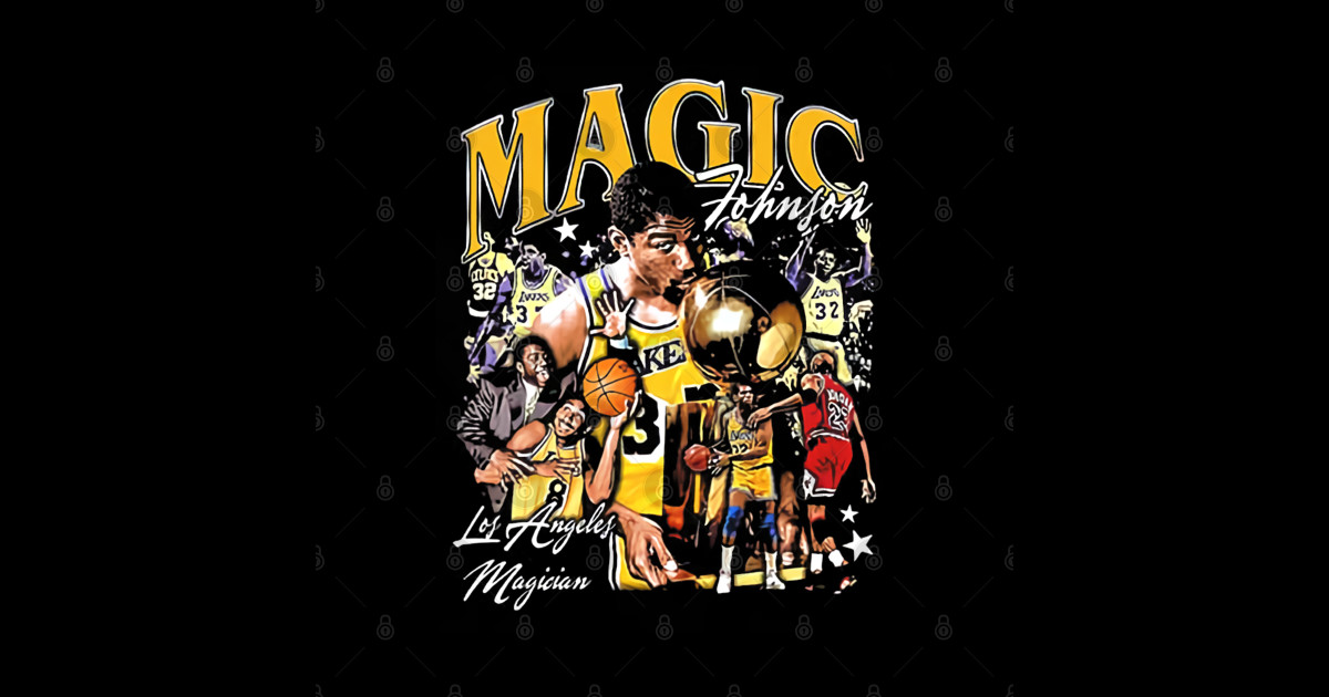 Magic Johnson Vintage Bootleg - Magic Johnson - Sticker | TeePublic